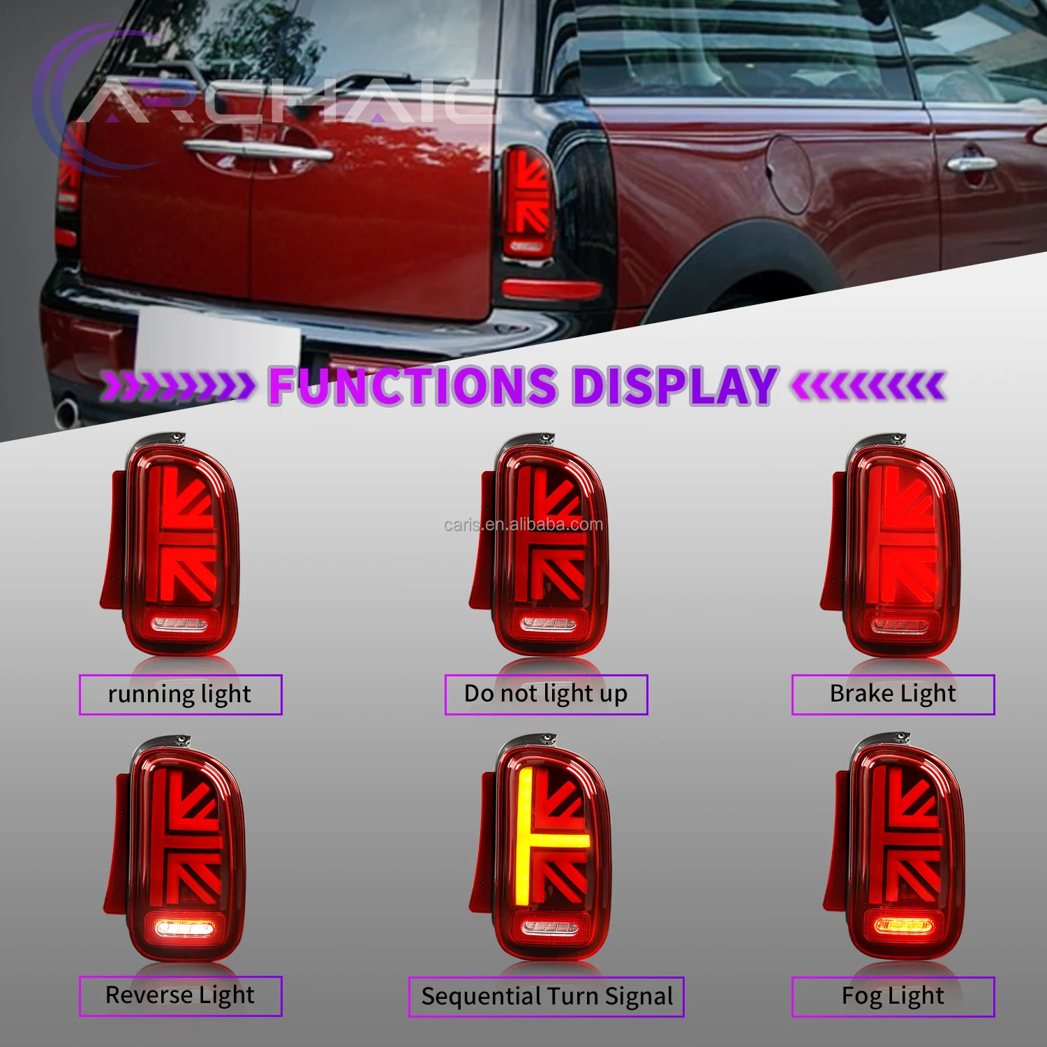 Archaic New Arrival Rear Light Mini R55 Tail Lights Sequential Union ...