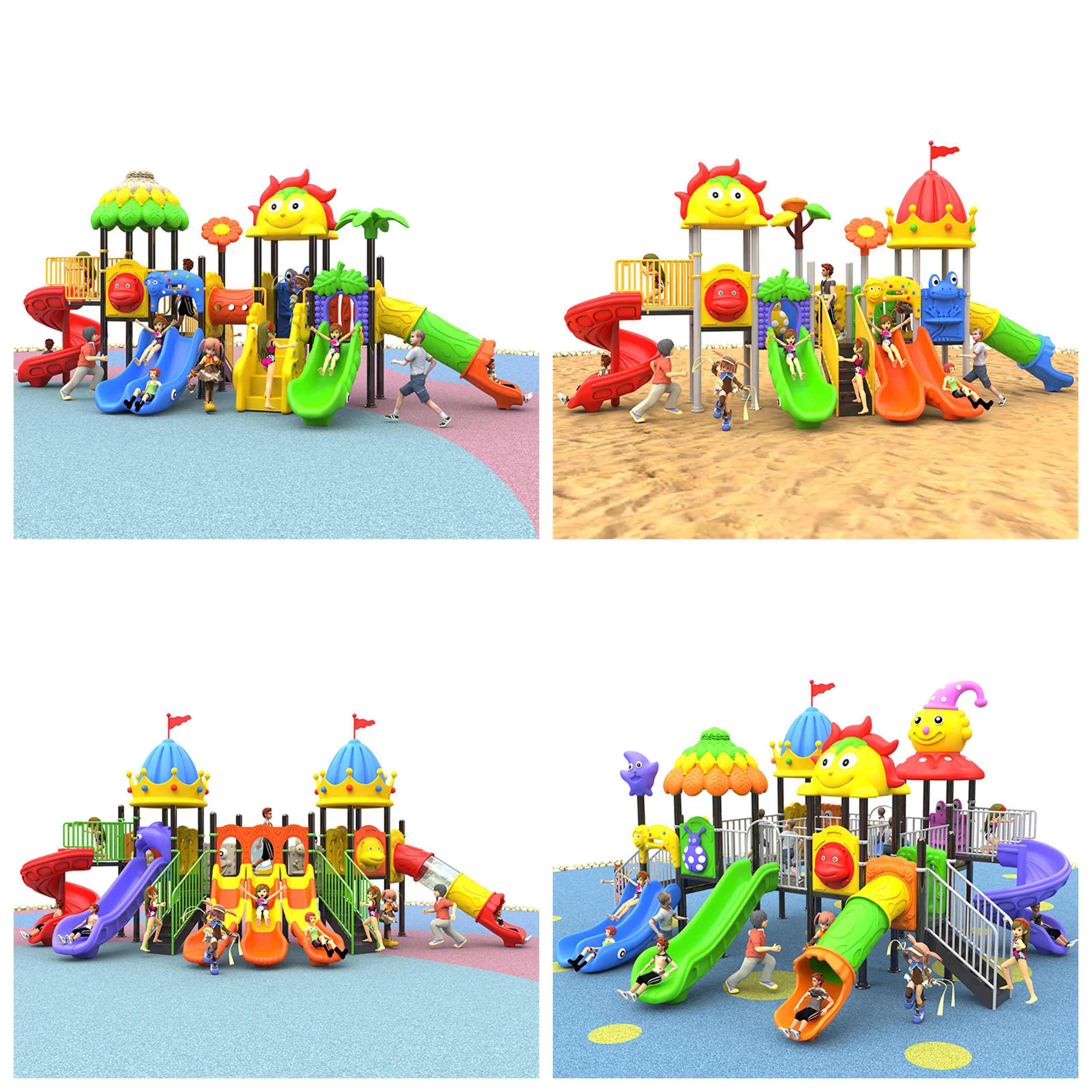 Outdoor Colorful Plastic Slide Adventure Amusement Park Facilities Kids ...