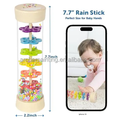 Traditional Cognitive And Motor Skills Rainbow Bead Wooden Tipping ...