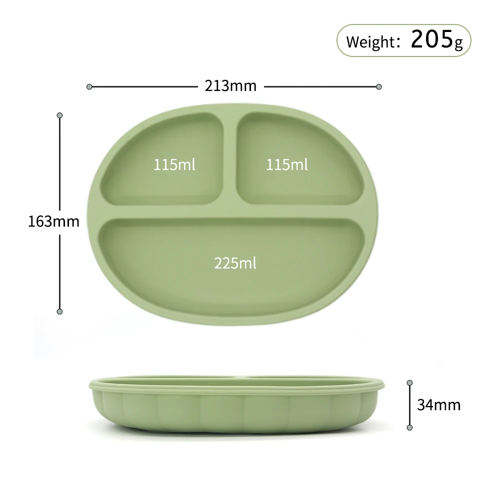 Factory Bpa Free Food Grade Kids Tableware Silicone Feeding Set Suction ...