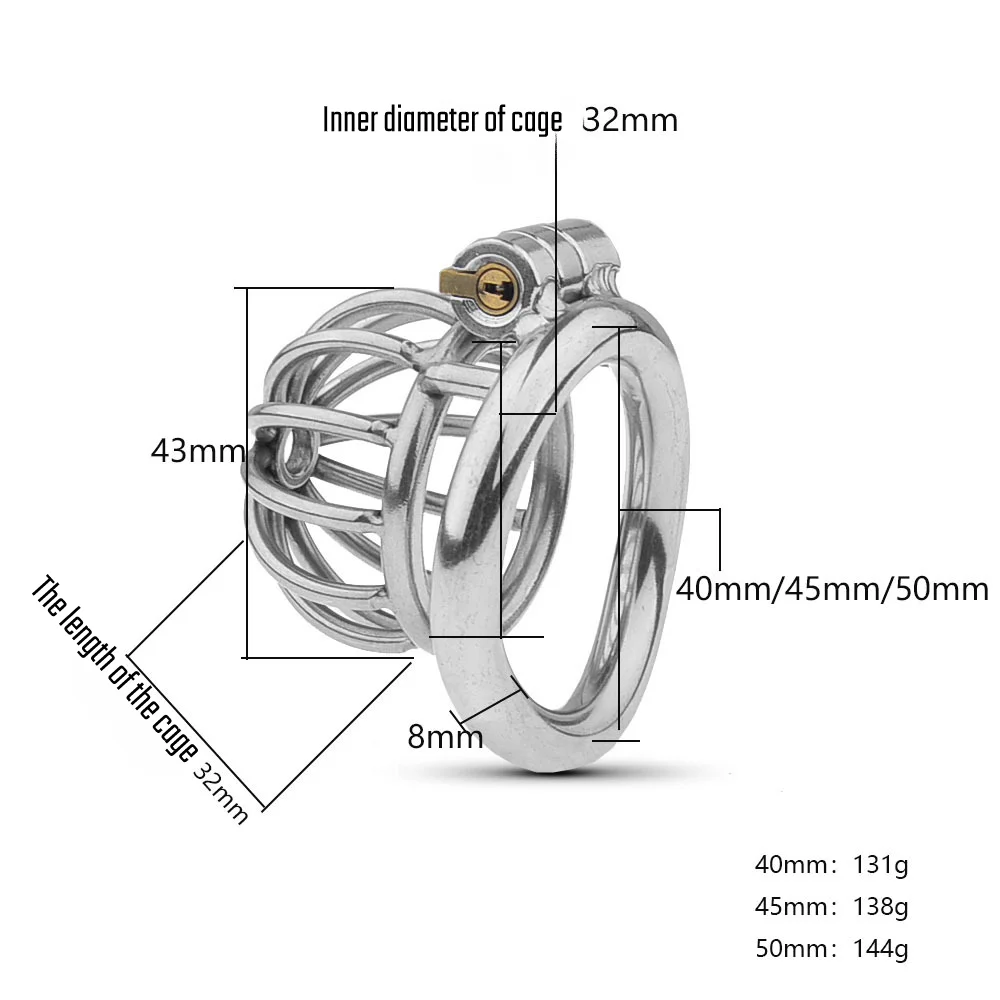 Ninghao Permanent Stainless Steel Free Cock Devices Steel Flat Male ...