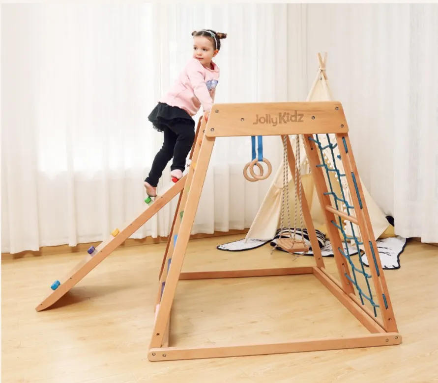 Wooden Ladder Climbing Toys Wooden Climber Play Set Indoor Playground ...