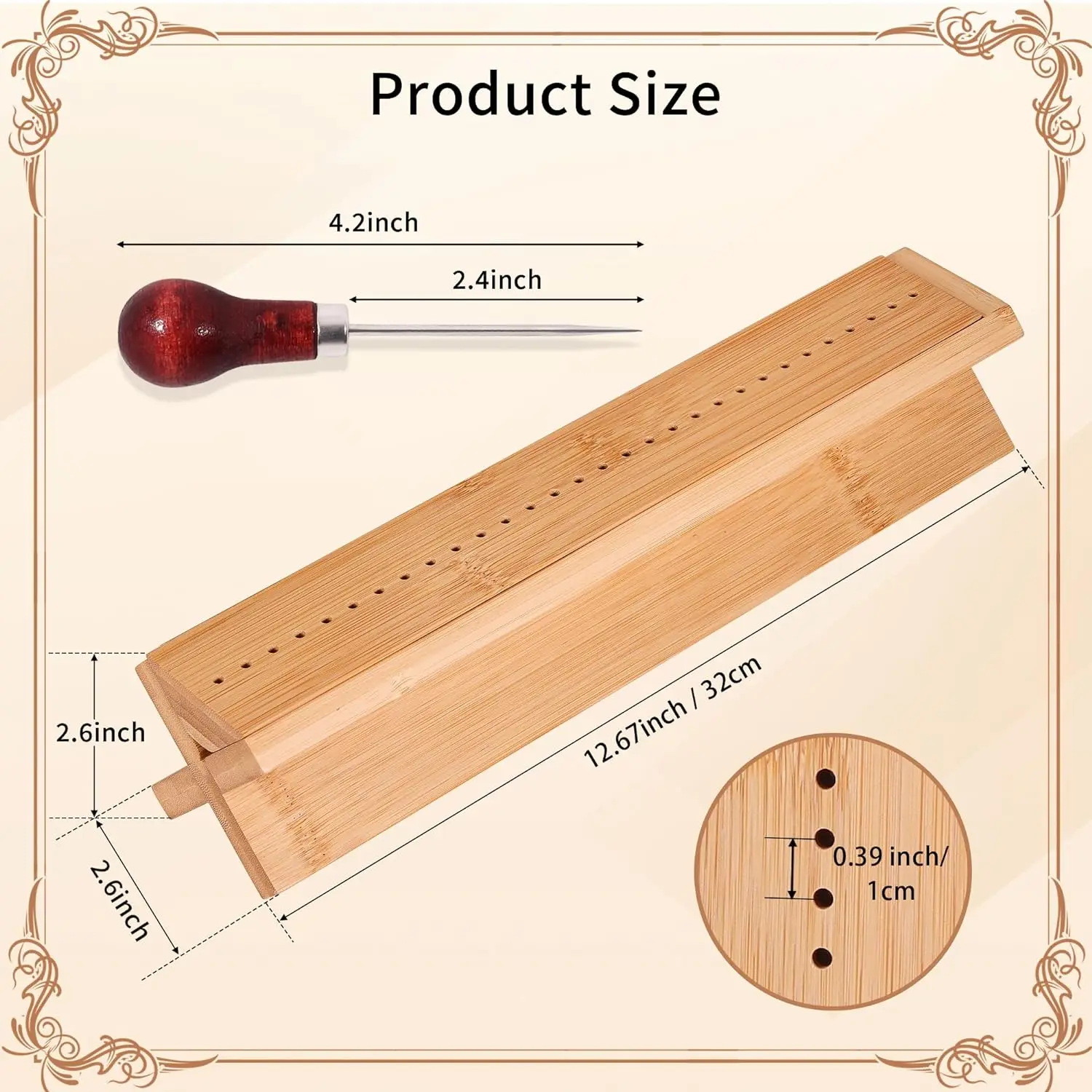 Bamboo Book Binding Cradle with an Awl, Bookbinding Punching Cradle ...