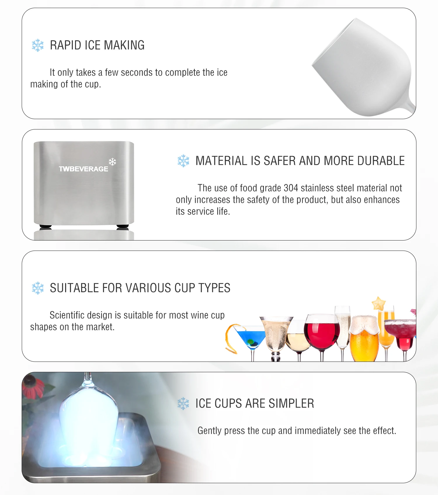 Desktop Commercial Whiskey Wine Beer Glass Cup CO2 Chiller