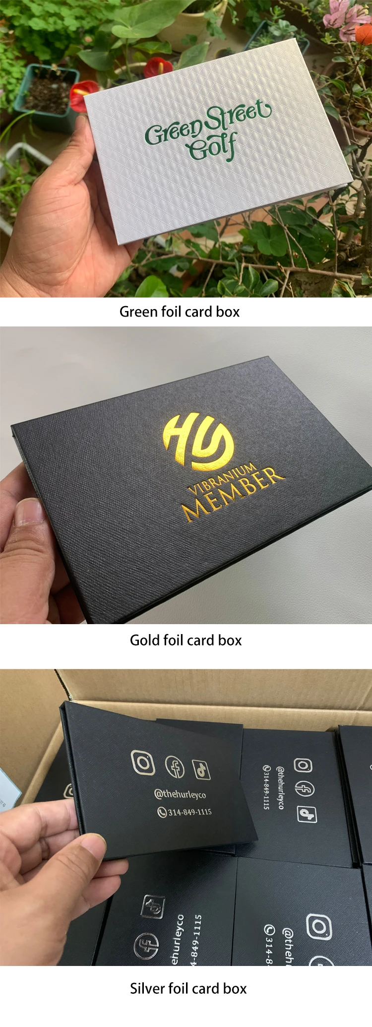 Black Matte Cardboard Gold Silver Foil Gift Card Package Custom Printed ...