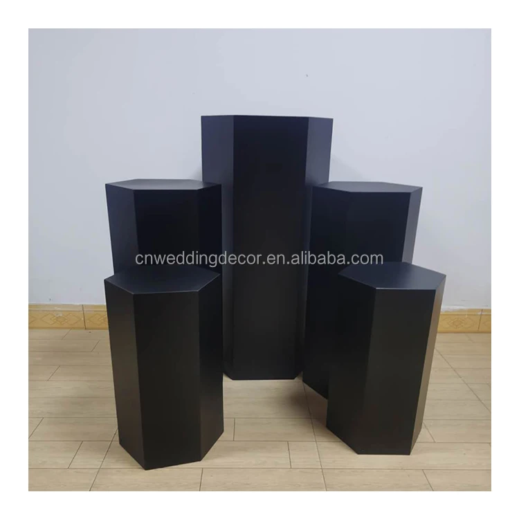 Gold Round Metal Plinth Cake Pedestal Stand for Weddings
