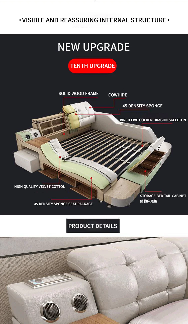 Smart Bed Table - Multi Functional King Size Bed Frame