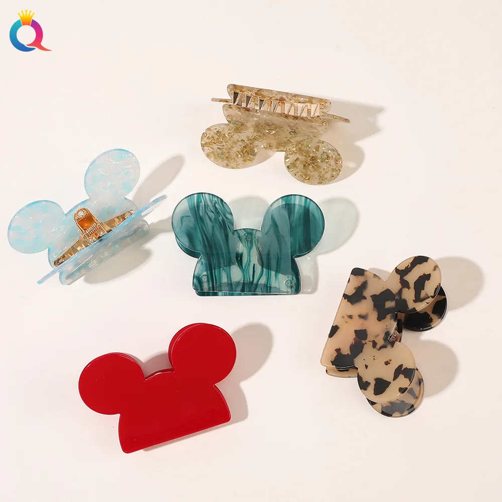 Cute Mouse Cartoon Acrylic Hair Claw Clip Medium Size Fashion Hair ...