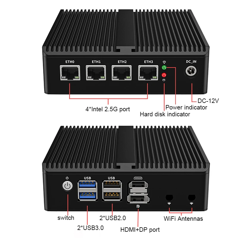 12th Gen N100 Pfsense Firewall N5105 Router 4x I225 I226 2.5g Lan ...