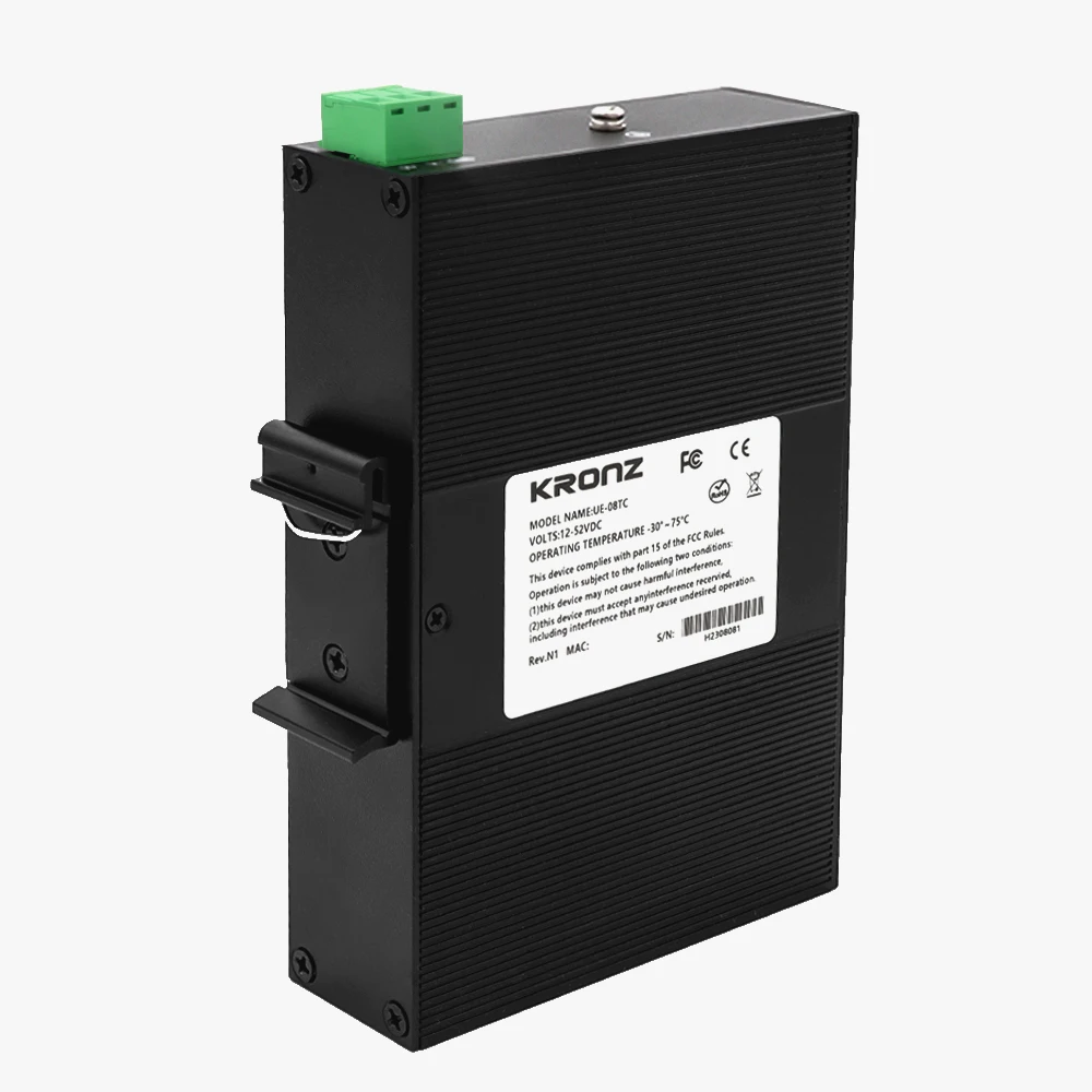 KRONZ 8 Port Unmanaged Industrial Switch 10/100Mbit/s DIN Rail Network ...