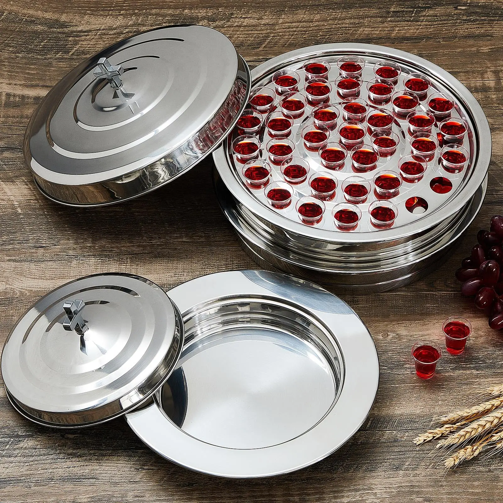 Churches Communion Cups Filler Set Silver Holy Communion Cups And Tray ...