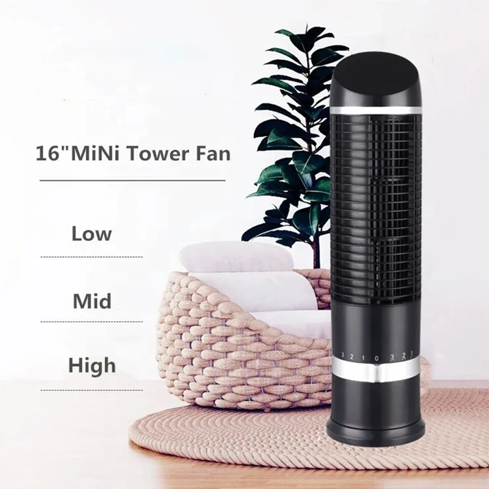 16" Bladeless Mini Tower Electric Fan Quiet Cooling Personal Small Fan ...