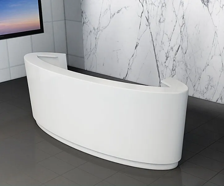 White Office Furniture Reception Desk Modern Avant Garde Salon Checkout ...