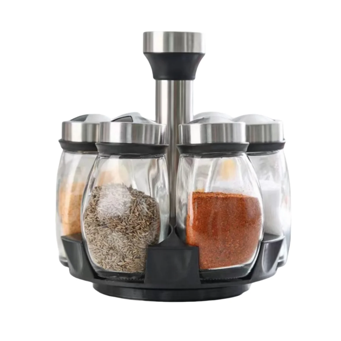 Rotating Seasoning Box Set Kitchen Storage Condiments Seasoning Jar ...