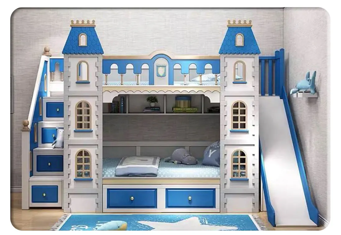 Princess Castle Children Beds Girl Bunk Kids Bed Set Furniture For ...