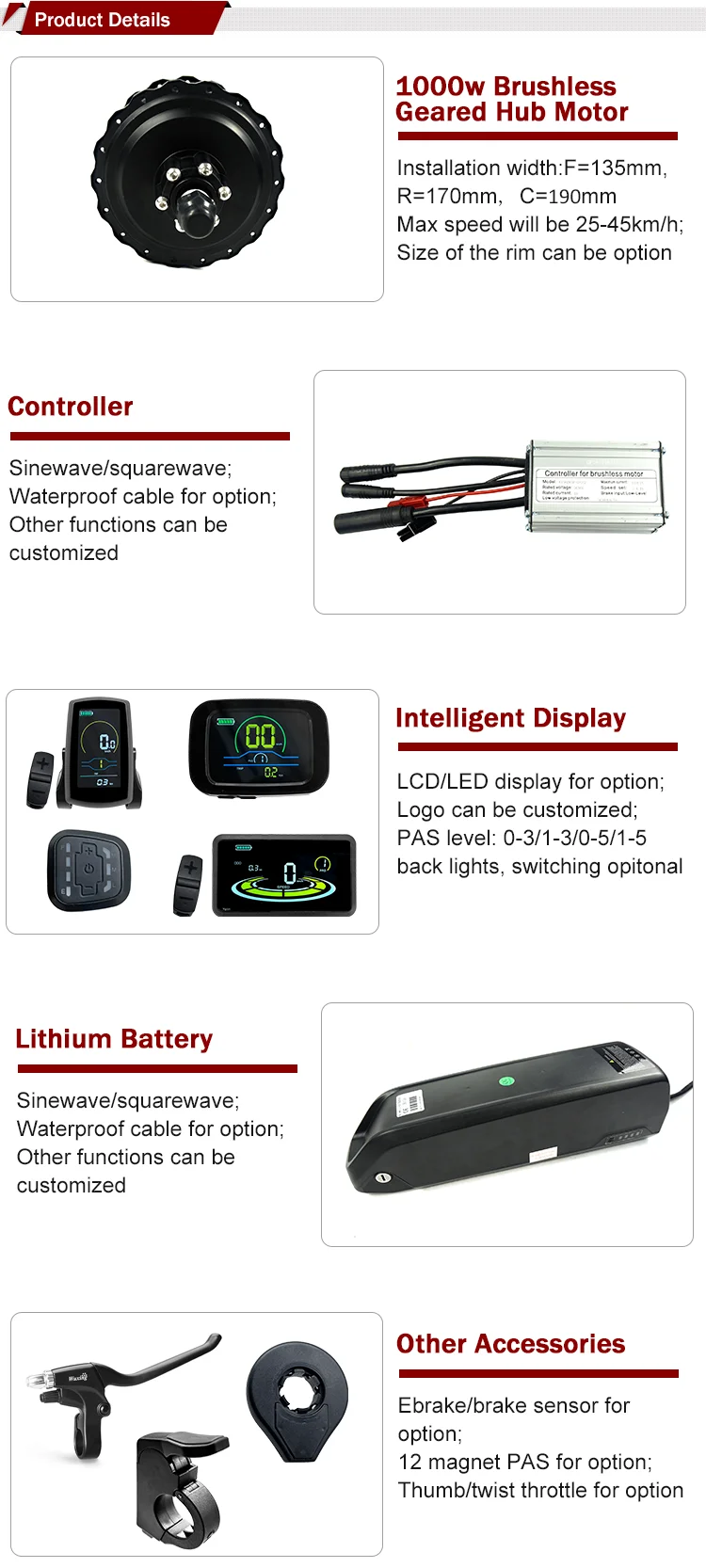 48v 1000w Electric Bicycle Kit - High Power & Efficiency