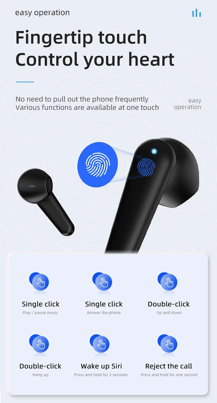 YYK-750 Wireless Earphones - Hifi Stereo for Sports & Gaming