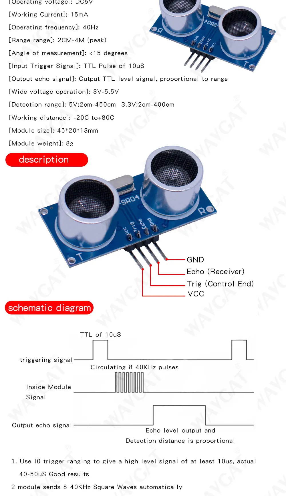 Ultrasonic Sensor HC-SR04 HCSR04 to World Ultrasonic Detector Ranging ...