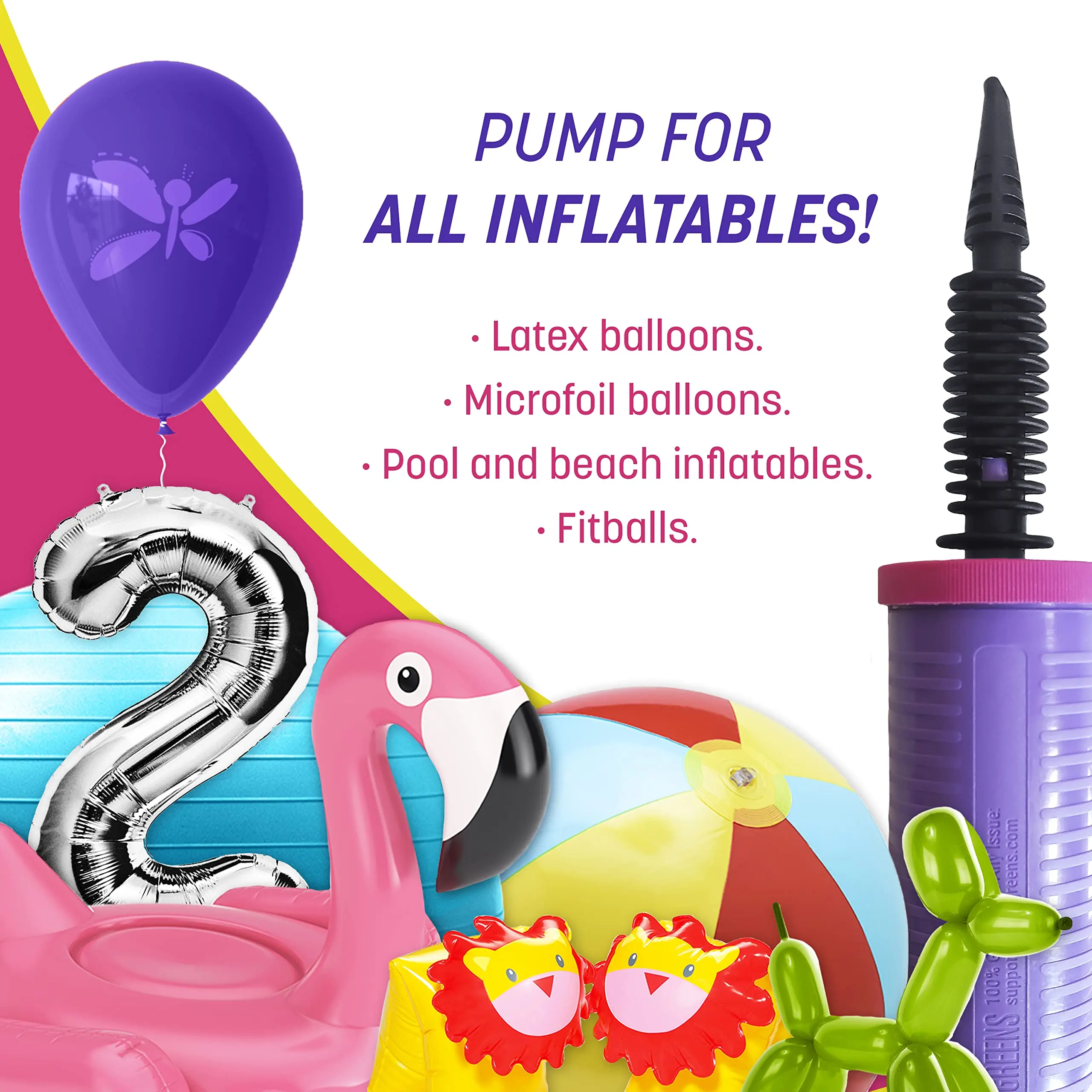 Factory Custom Professional Purple Hand-operated Balloon Pump,Portable ...