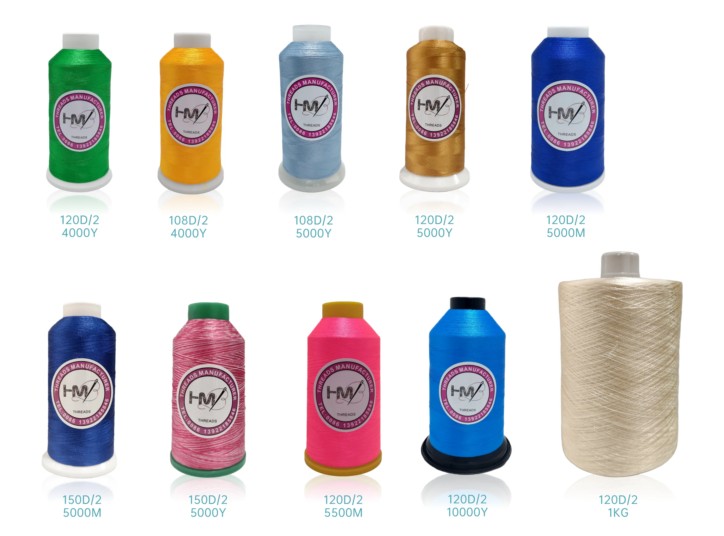 1000M Polyester Embroidery Thread - High Tenacity & Bright Color
