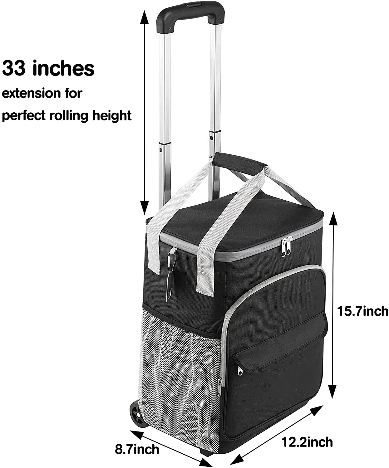 2 In 1 Beverage Cooler With Wheels Roller Bag Trolley Soft Cooler Bag ...