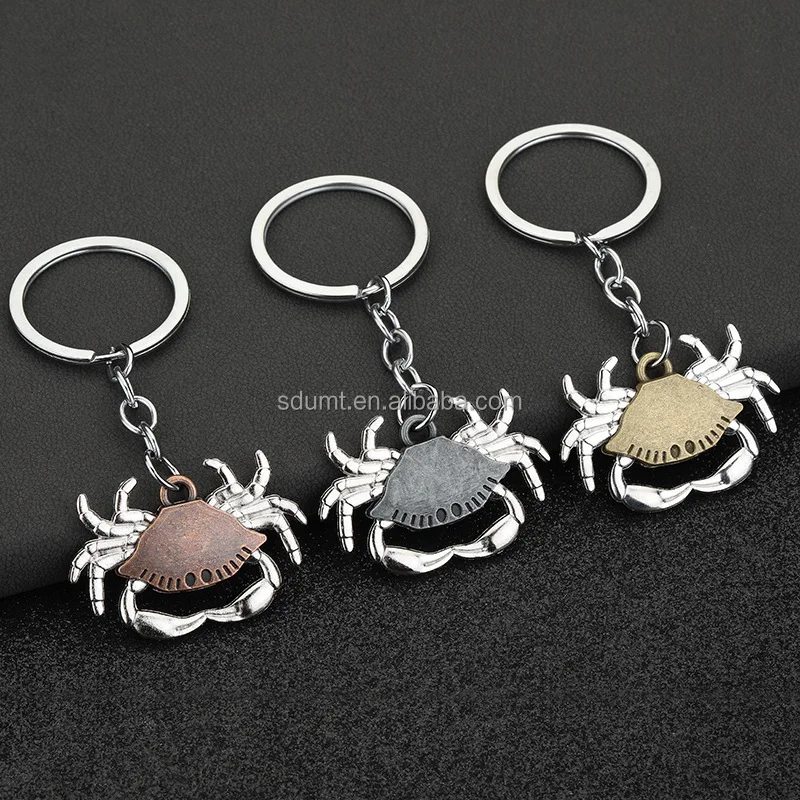 Promotional Crab Key Chain Cute 3D Metal Animals Keychain Charms ...