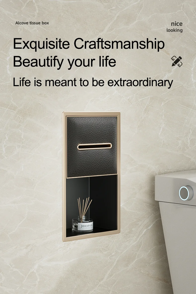 Luxury Single Layer Firestone Recessed Tissue Box Durable Bathroom ...