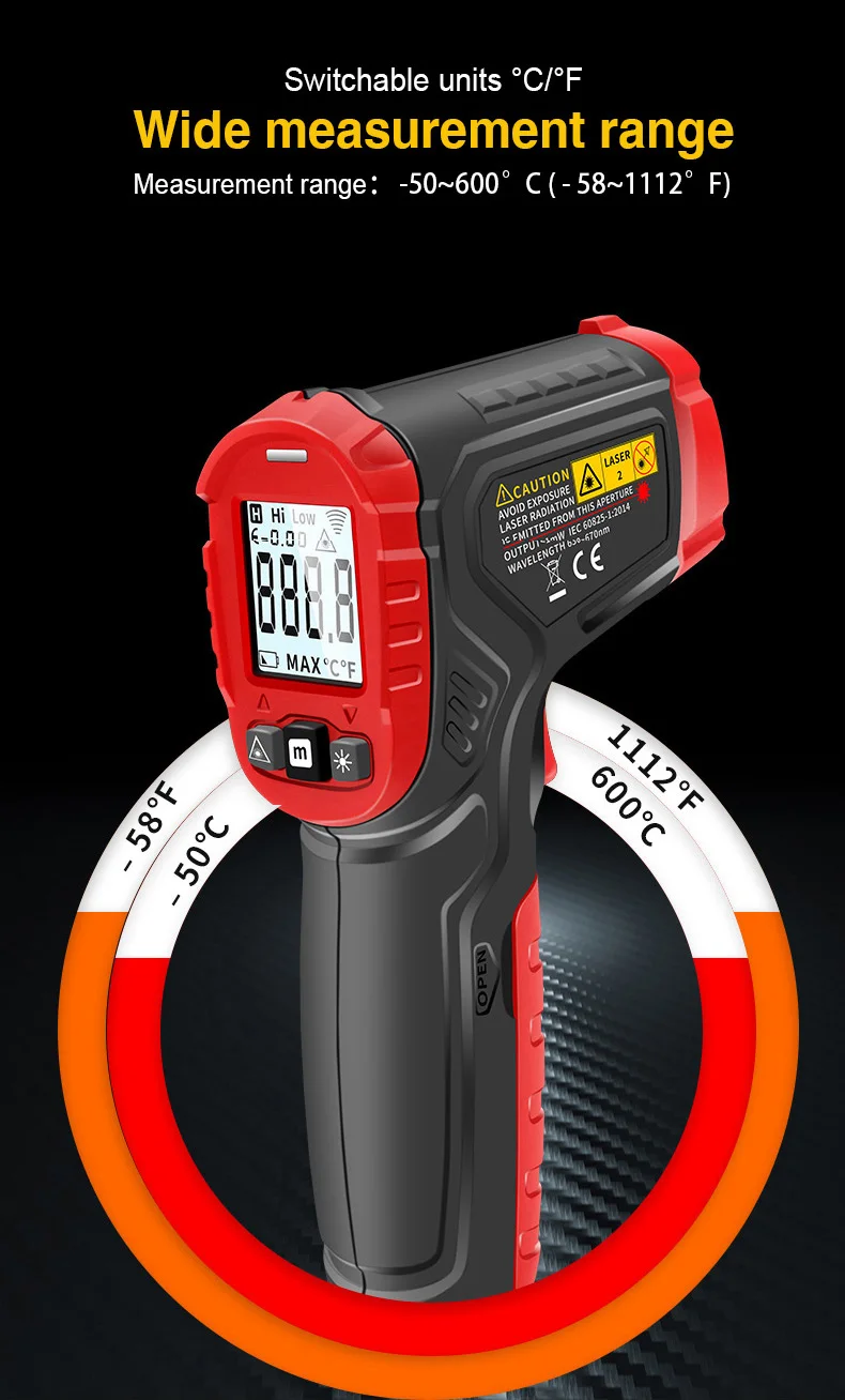 NOYAFA Industrial IR Temperature Measuring Gun High Precision Quick ...