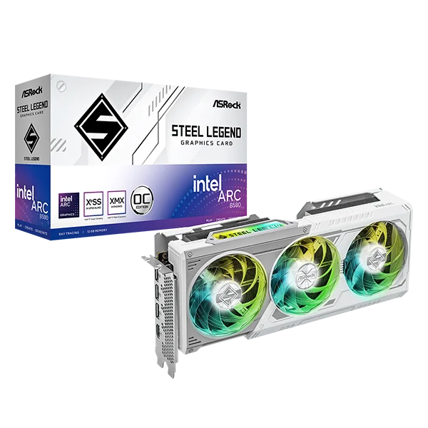 ASROCK Intel Arc B580 Steel Legend 12GB OC GPU for Gaming