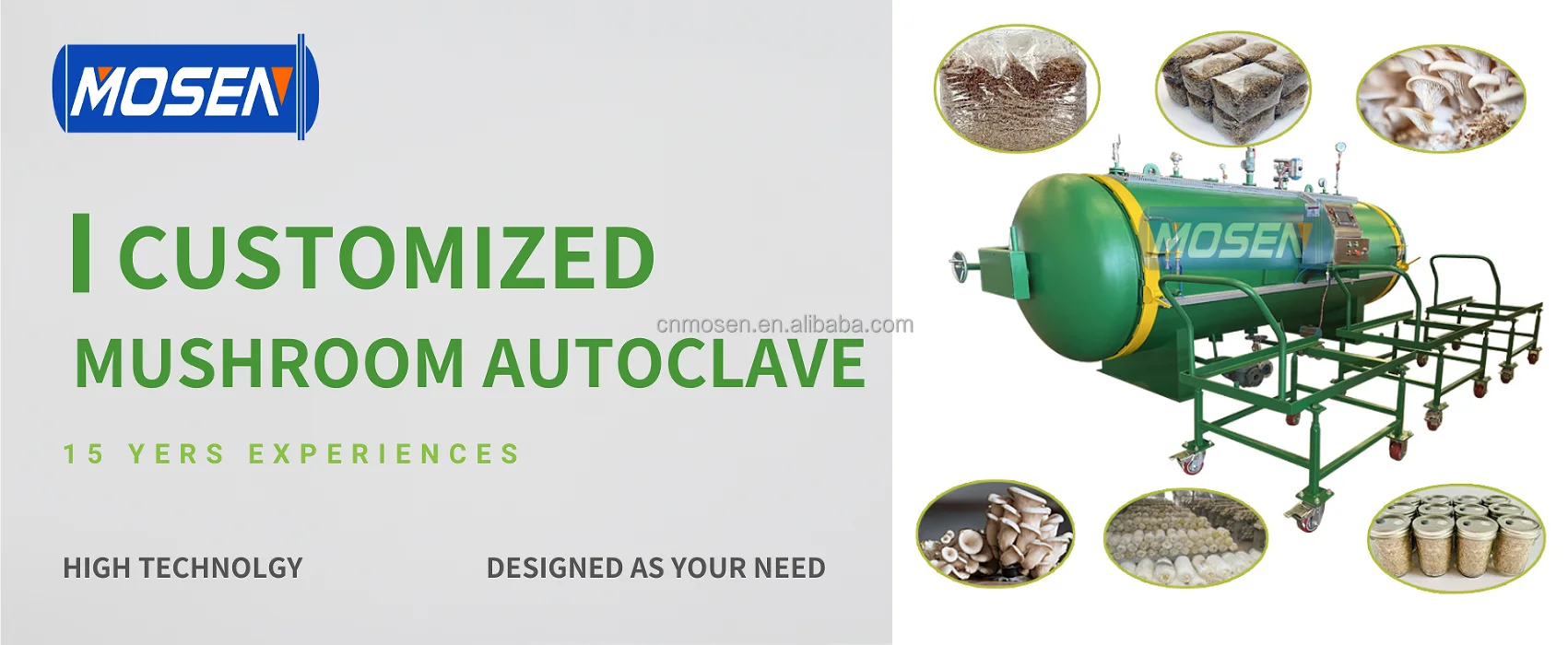 Double Door Steam Industrial Farm Mushroom Sterilizer