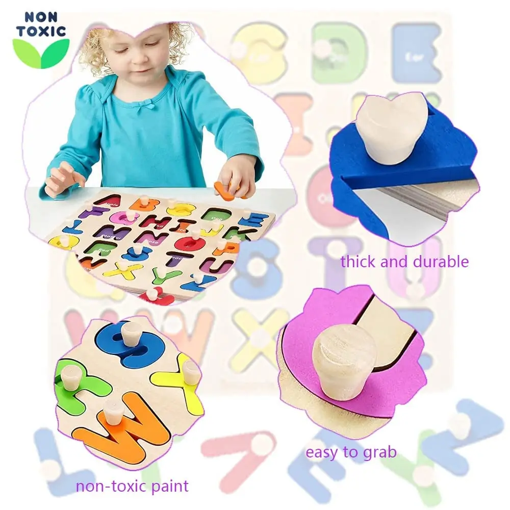 Wooden Alphabet Puzzle,Abc Letters Sorting Board Blocks Alphabet Toys ...