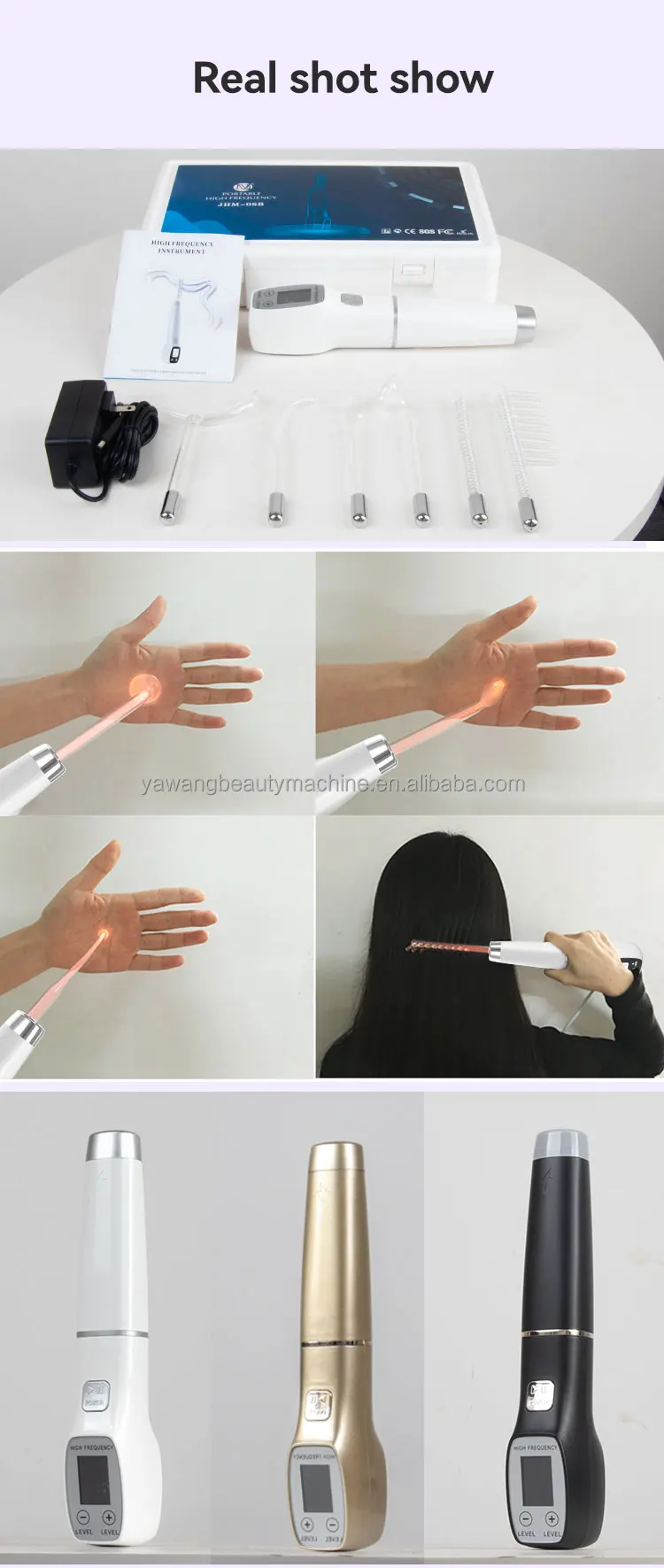 High Frequency Instrument Salon Portable Galvanic Facial Multifunction ...