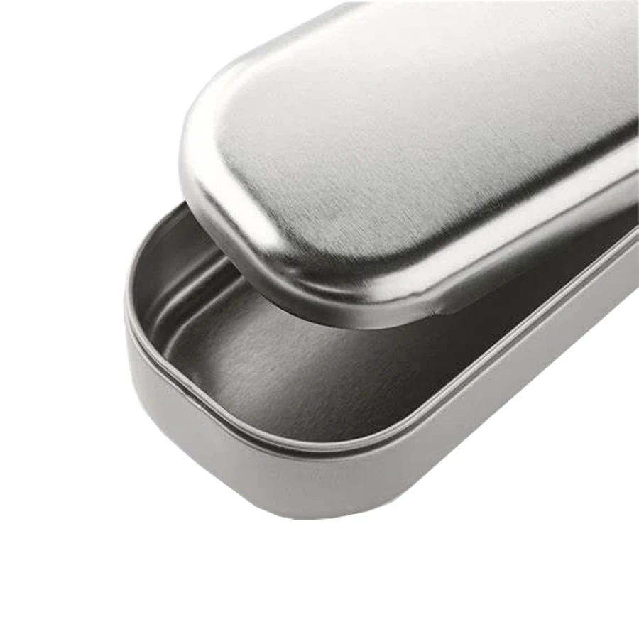 OEM ODM Metal Pencil Case Silver Mini Hinged Tin Box Makeup Brushes Organizer Nail Clipper Nipper Storage Case Custom Pen Case Alibaba