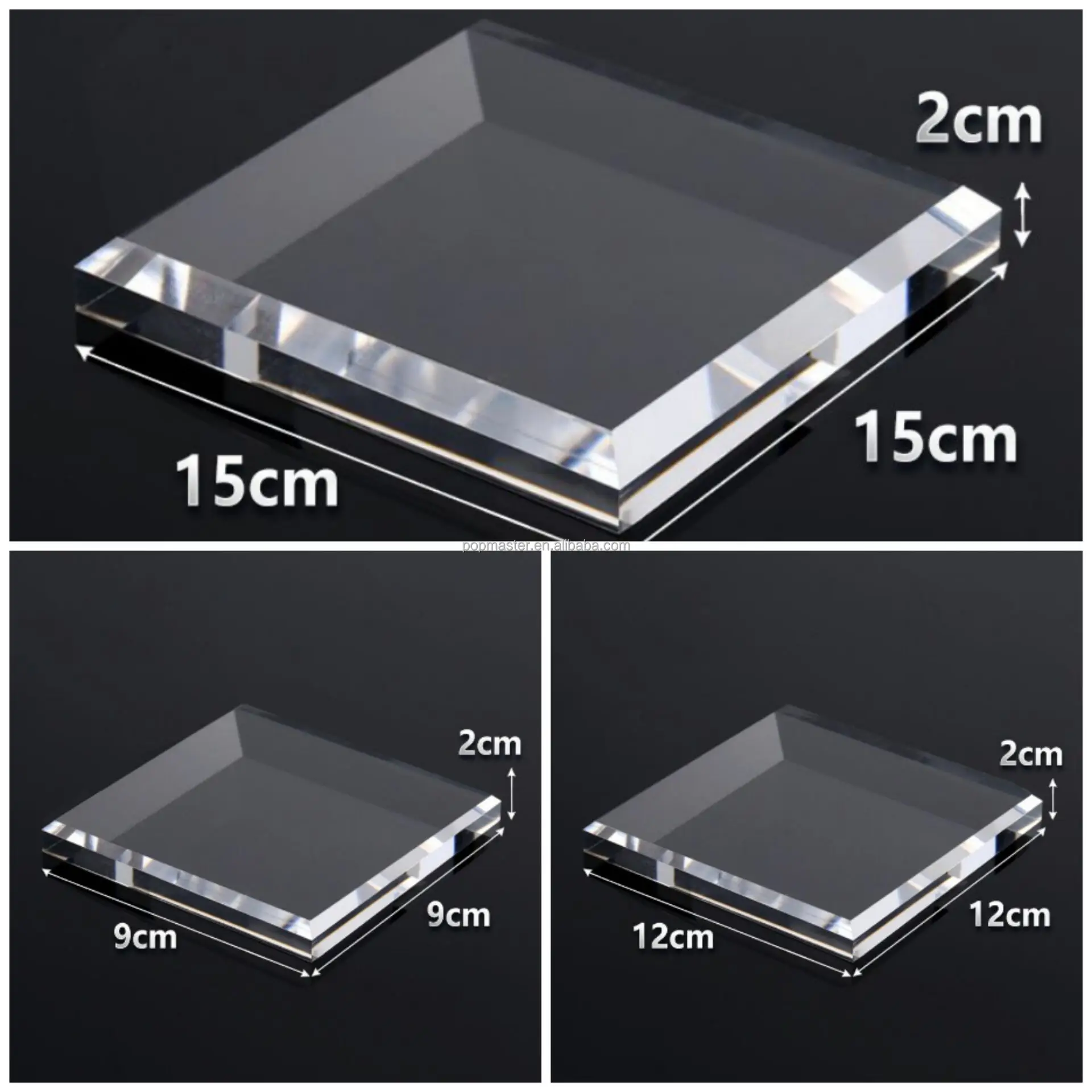 Customized Crystal Clear Plexiglass Acrylic Counter Sign Blocks Riser ...