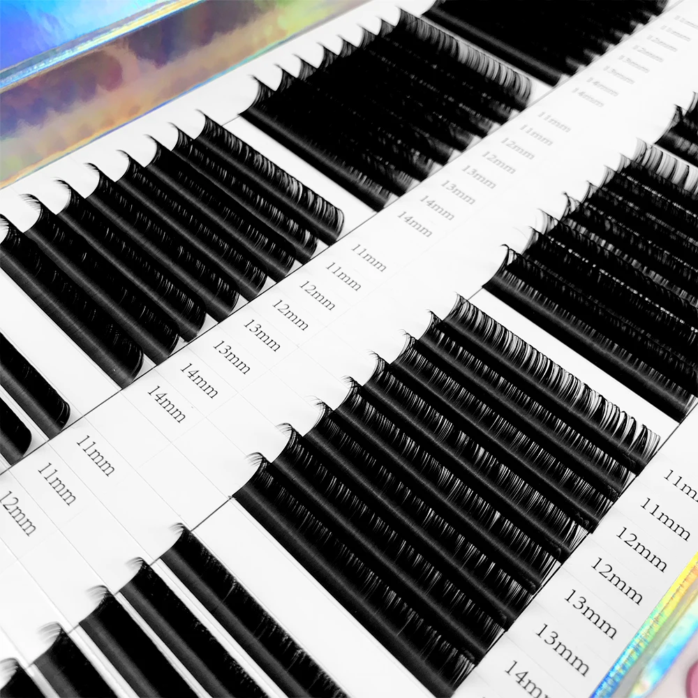 Wholesale Silk Mink Individual Volume Lash Tray Cashmere Lash Extension Tray Dark Matte Black ...