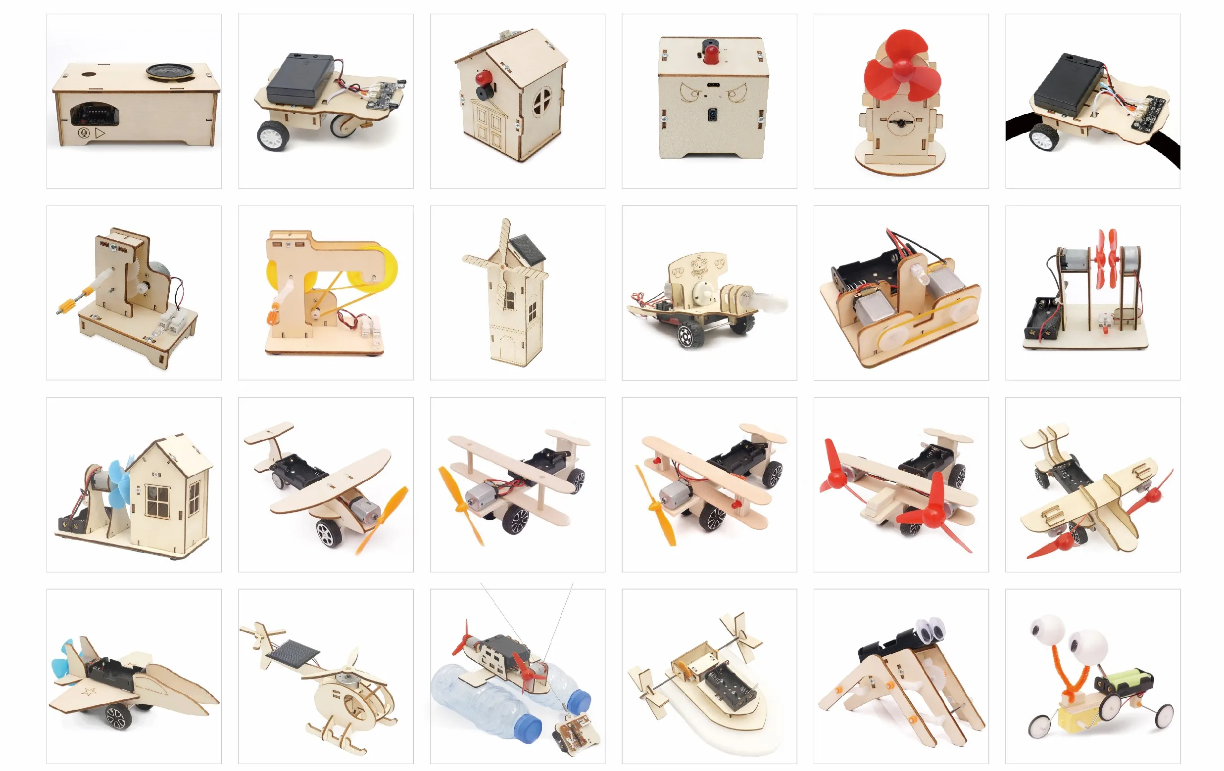 Diy 3D STEM Wooden Science Kit Assembly Creation Battery Powered STEM ...