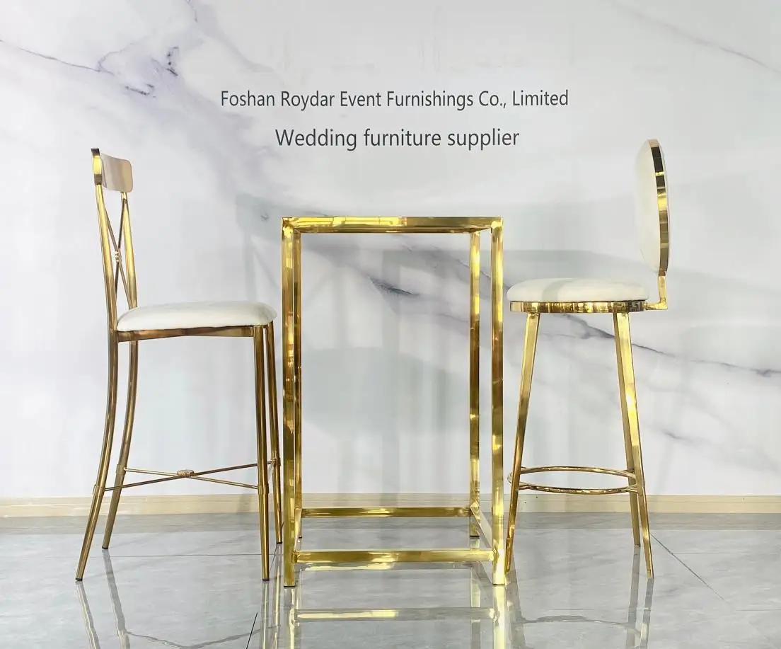 Stainless Steel Frame Bar Stools Chairs Hot Selling Modern Luxury Round ...