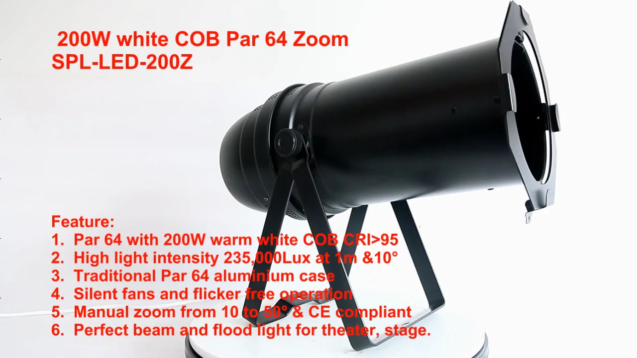 200w Warm White Cob Led Par 64 Zoom Disco Lighting Led Par Can Stage ...