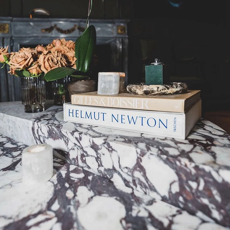 Luxury Calacatta Viola Marble Coffee Table - Modern & Stylish