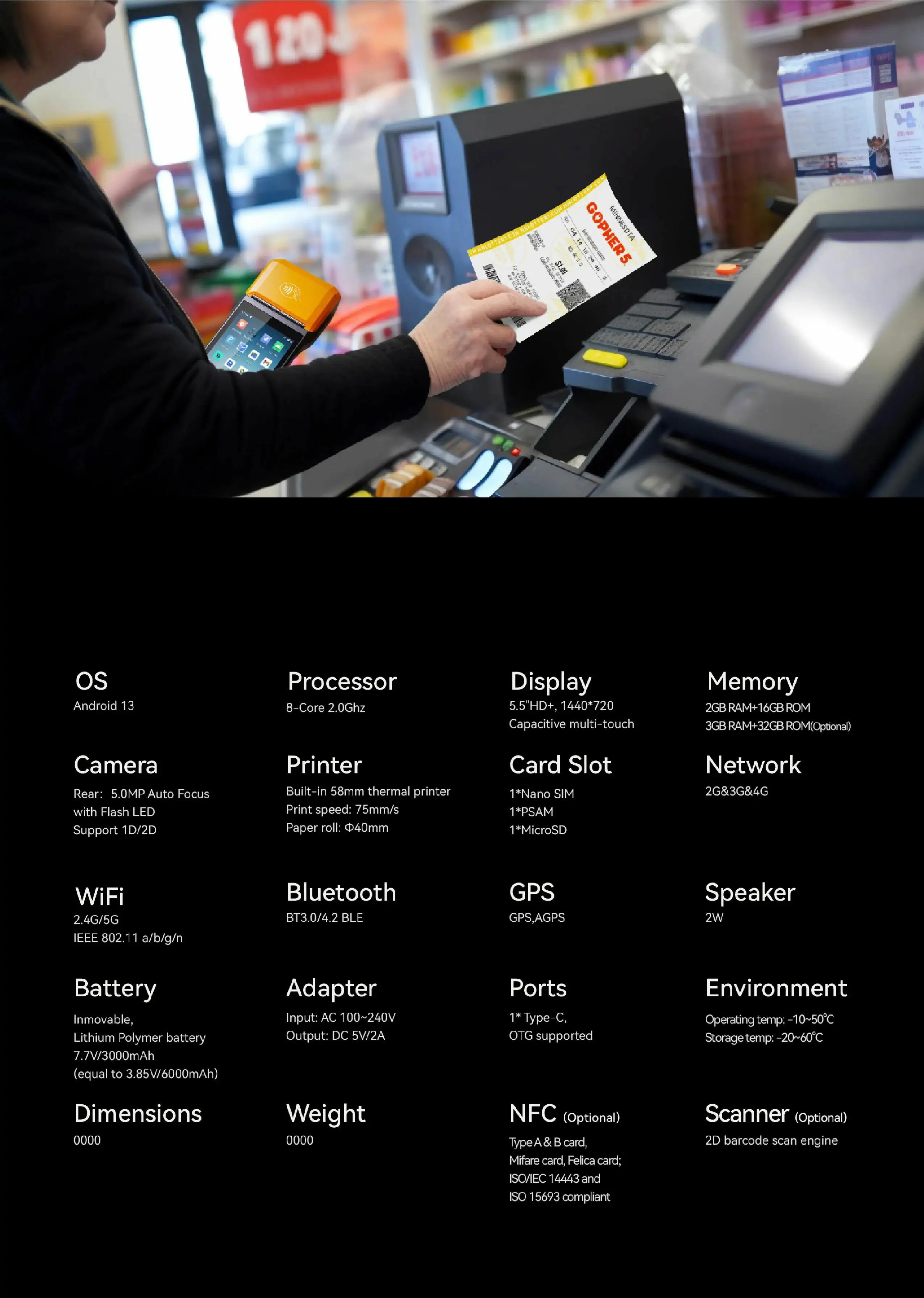 Goodcom Android POS Terminal Printer - Efficient & Reliable