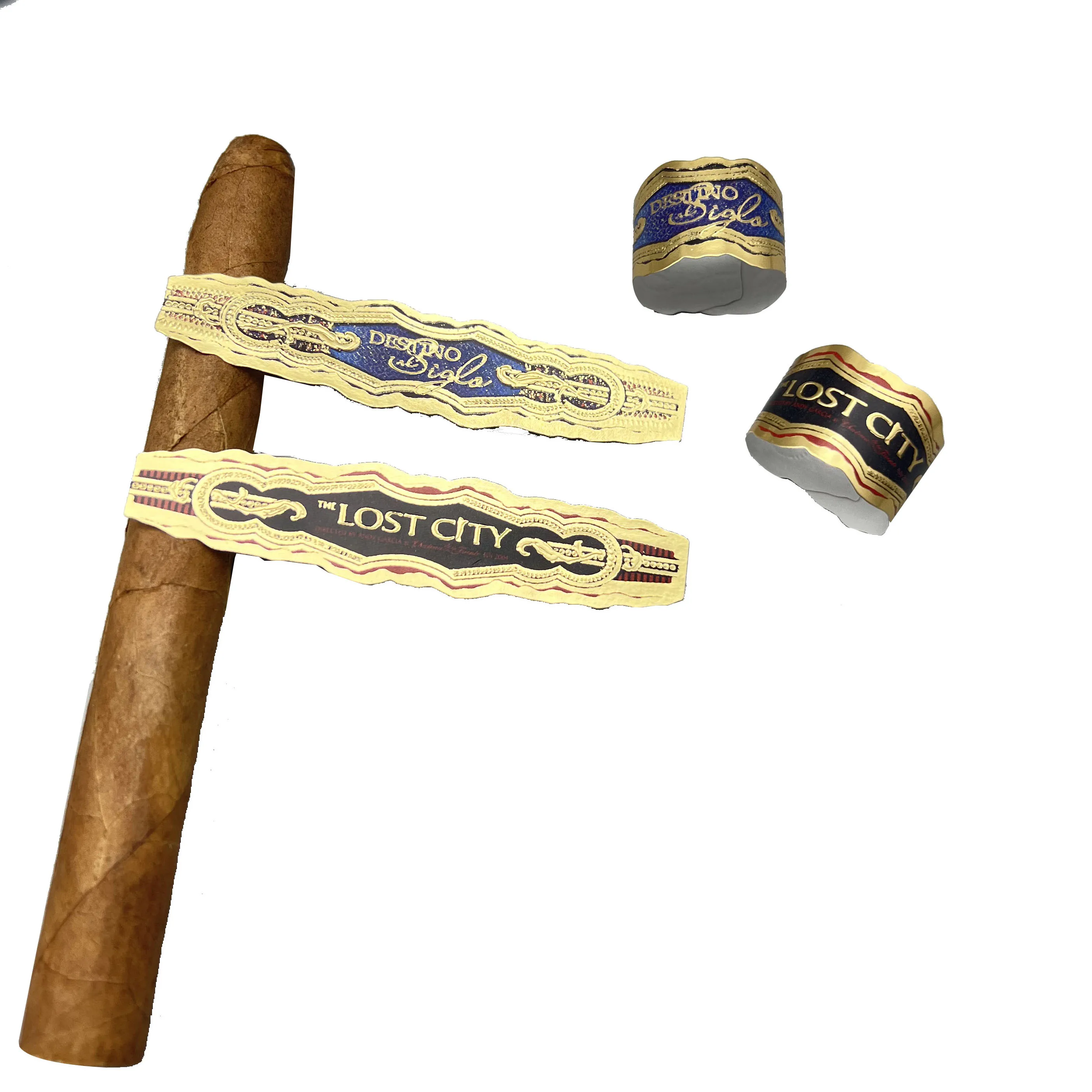 Adhesive Custom Printing Private Logo Vinyl Gold Foil Cigar Band ...