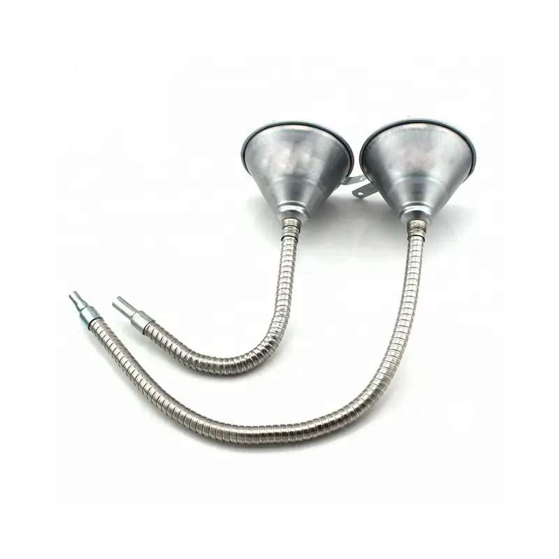 Dr.m Metal Funnel with 12" Flex Spout - Professional Oil Filler