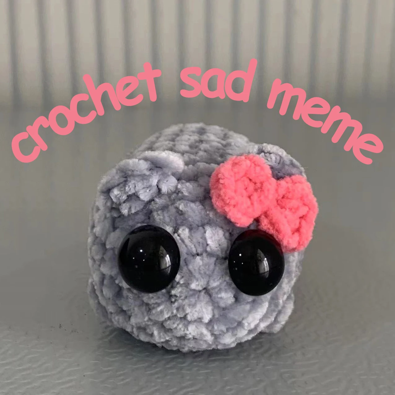 Tiktok Crochet Sad Hamster Meme Keychain - Crying Hamster