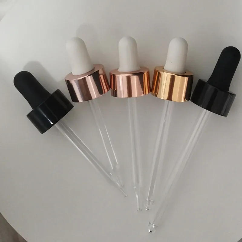 18/410 Aluminum Gold or Silver Dropper with Glass Pipette