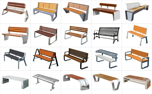 Modern Metal and Steel Public Benches for Urban Areas for Patio Park ...