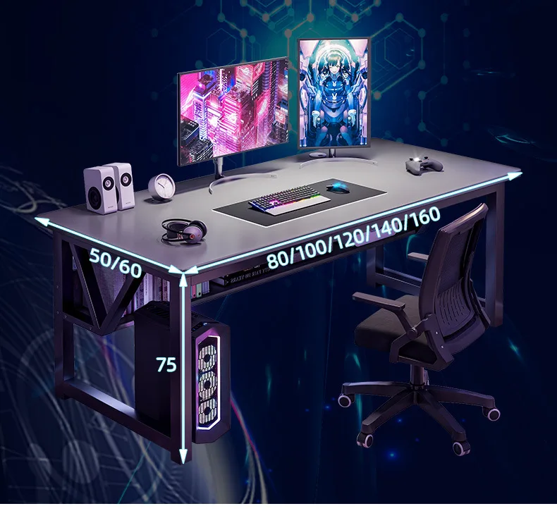 Modern Steel Racing Gamer Desk - Ideal for Gaming & Office