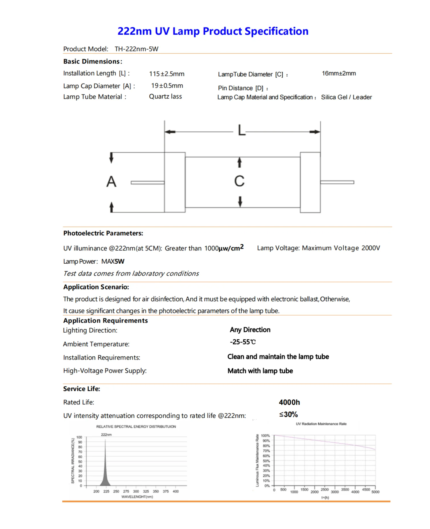 Far UVC Light UV Disinfection Vaccine 222nm Tubular Disinfector Lamp ...