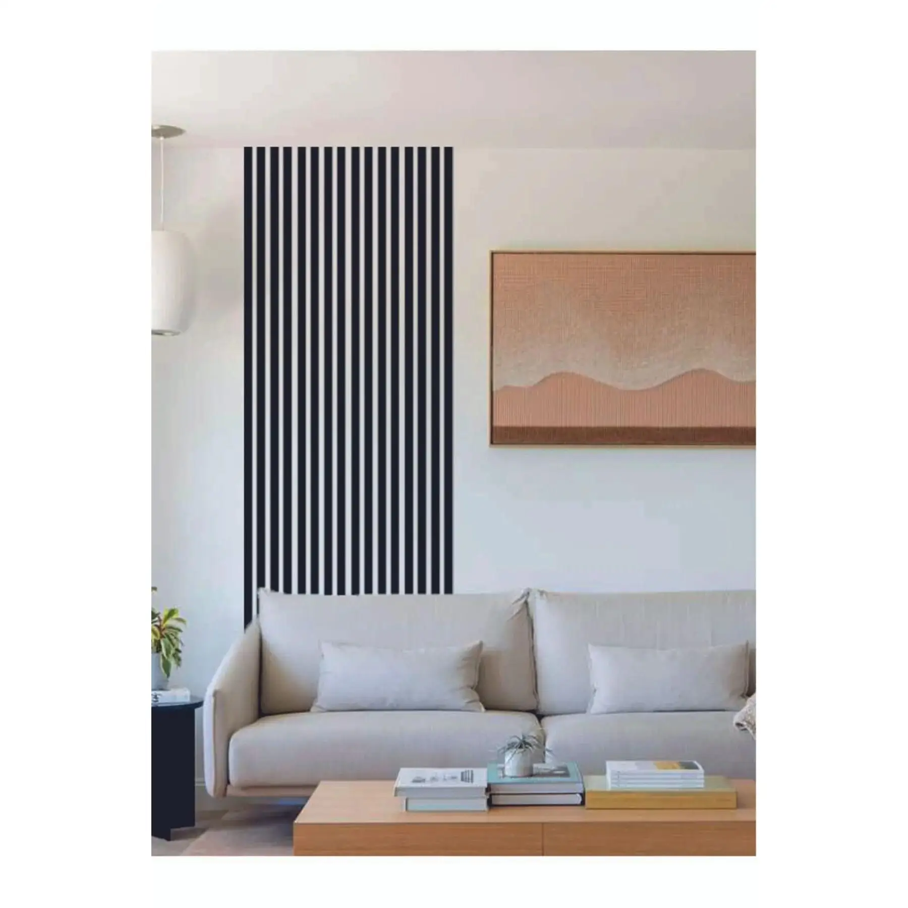 Nordic 40x4cm Wood Strip Wall Panels 5PCS Decoration Wall Molding Board ...