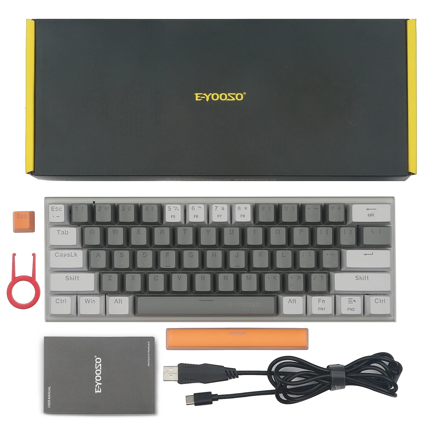 Teclado 60% Keyboard E-yooso Z11 Pbt Mechanical Keyboard Gamer Gamer ...