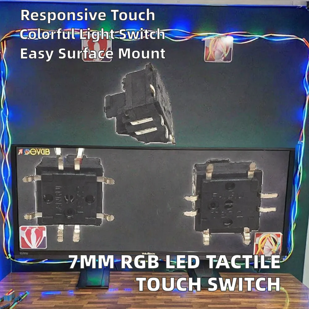 7mm RGB Tactile Switch LED SMD 12V Instantaneous Tricolor Emitting ...